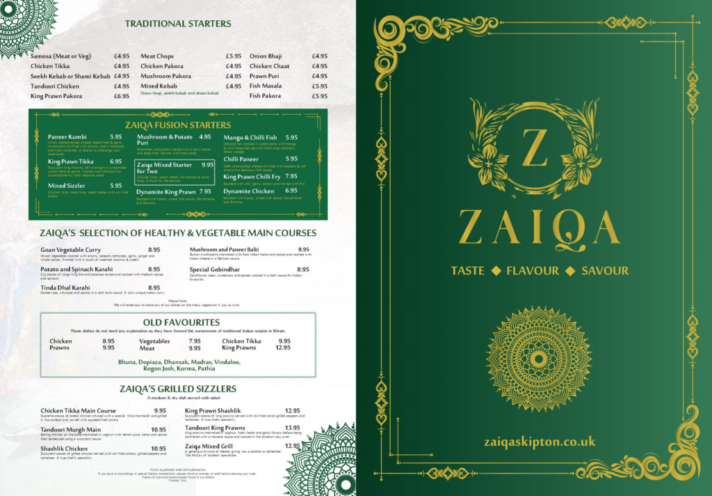 Menu - Zaiqa Skpiton - Book a table online